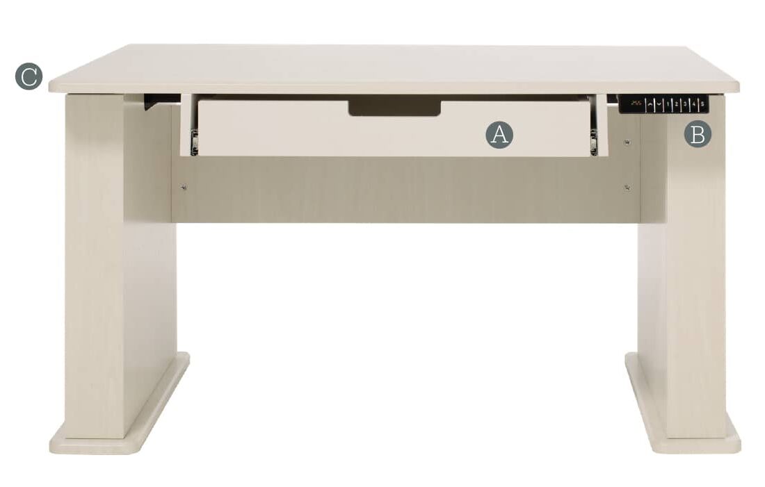 Koala Elevating Desk - Grey Oak - sewingcabinets.com