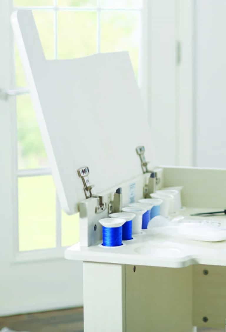 Koala Serger Center - Brazilian Cherry - sewingcabinets.com